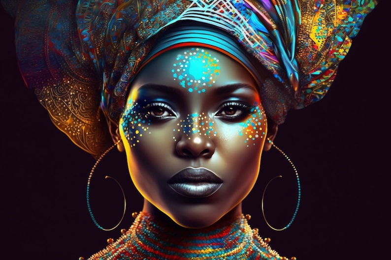 African Queen Amina AI Generated Digital Download Feminine - Etsy