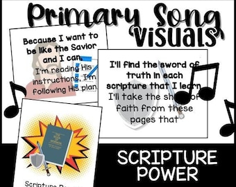 Scripture Power Primary Song Printable, Handout, Bookmark, Picture - Etsy