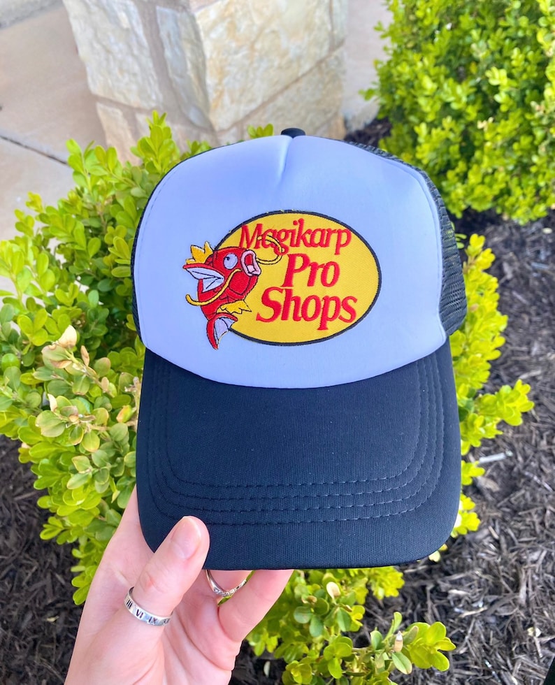 Magikarp Pro Shops Pokemon Trucker Hat Bass Pro Shops Funny Etsy