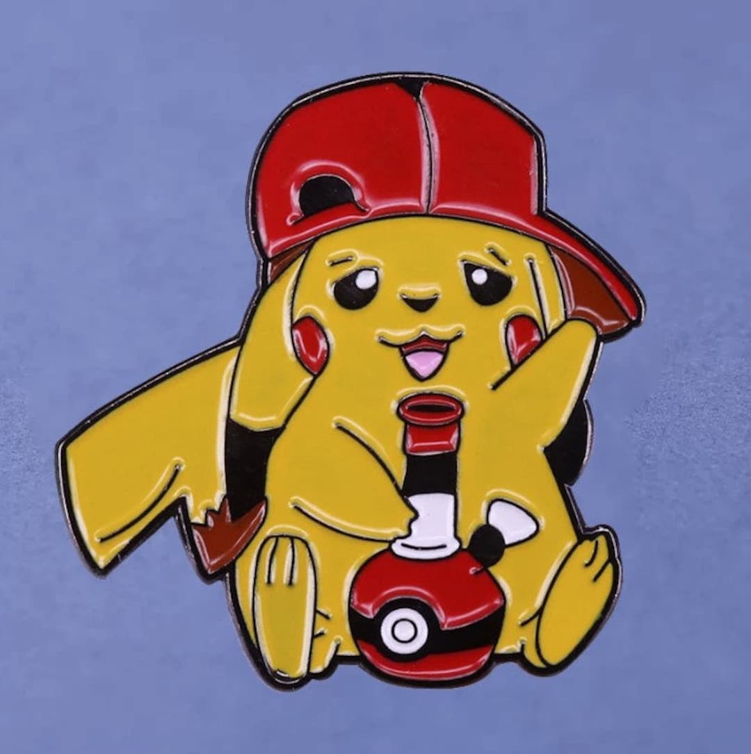 Pikachu Smoking Bong Pokémon Enamel Pin Pokeball Pikachu - Etsy