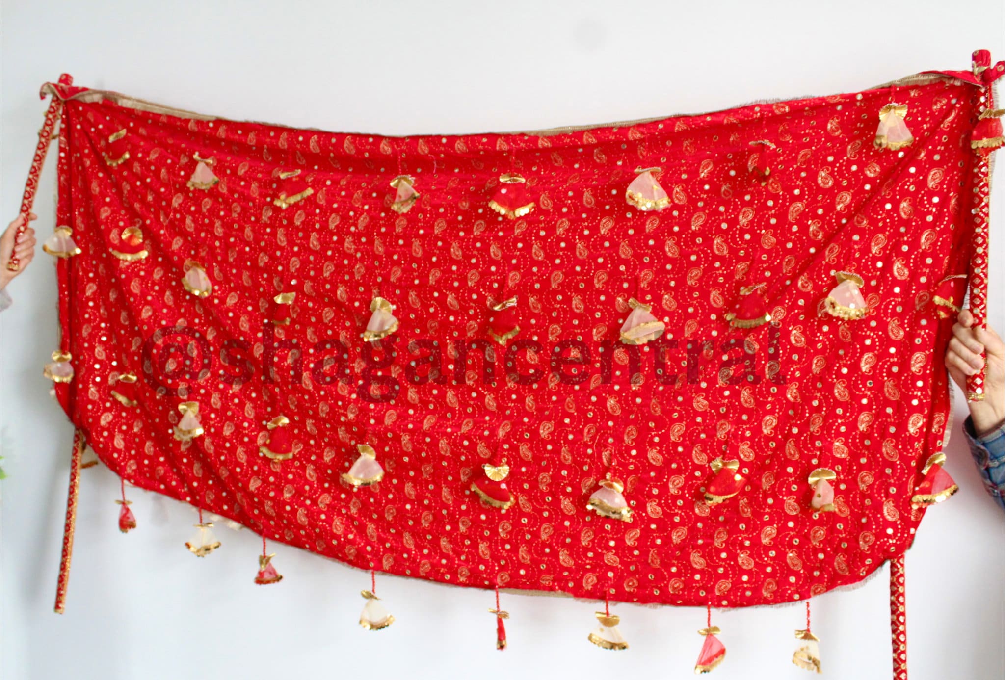 Red Phulkari Entry Chaddar Dupatta | Indian Desi Pakistani | Punjabi ...