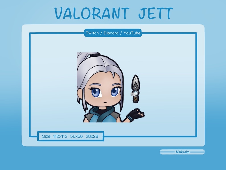 Valorant Jett With Knifes Animated GIF Animated Emote Discord twitch ...