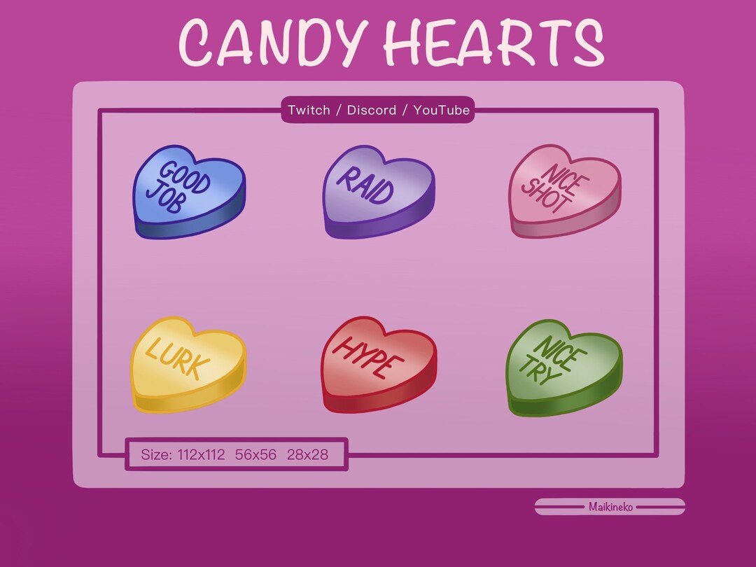 Valentines Day Candy Emote | Digital Sticker | Twitch Emote | Discord ...