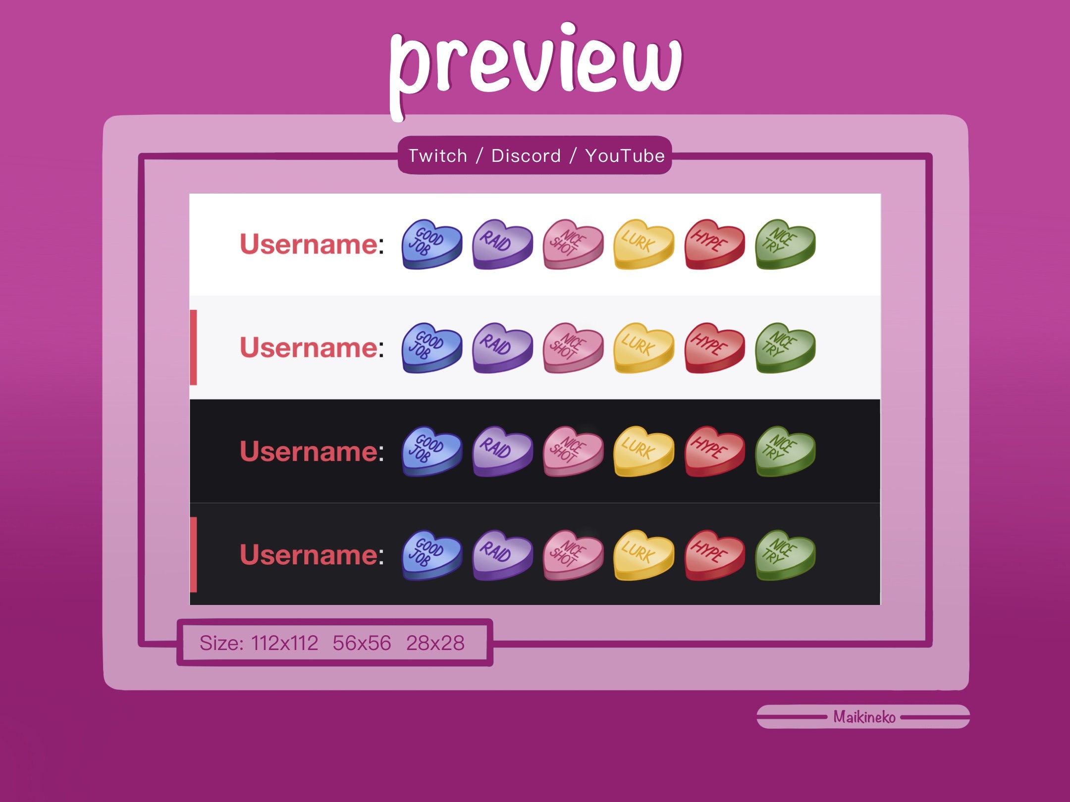 Valentines Day Candy Emote | Digital Sticker | Twitch Emote | Discord ...