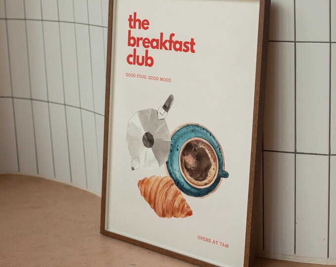 The Breakfast Club Print. Retro Art Decor, Kitchen Print, Digital Wall ...
