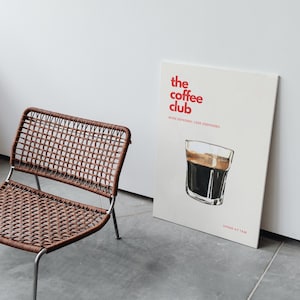 The Coffee Club Print. Retro Art Decor, Kitchen Print, Printable Wall ...