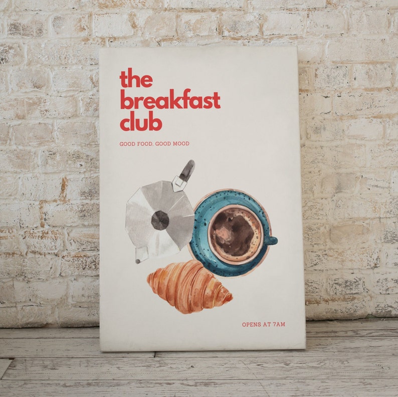 The Breakfast Club Print. Retro Art Decor Kitchen Print - Etsy