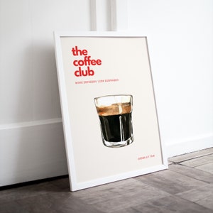 The Coffee Club Print. Retro Art Decor, Kitchen Print, Printable Wall ...