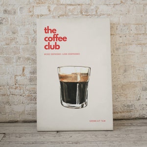 The Coffee Club Print. Retro Art Decor, Kitchen Print, Printable Wall ...