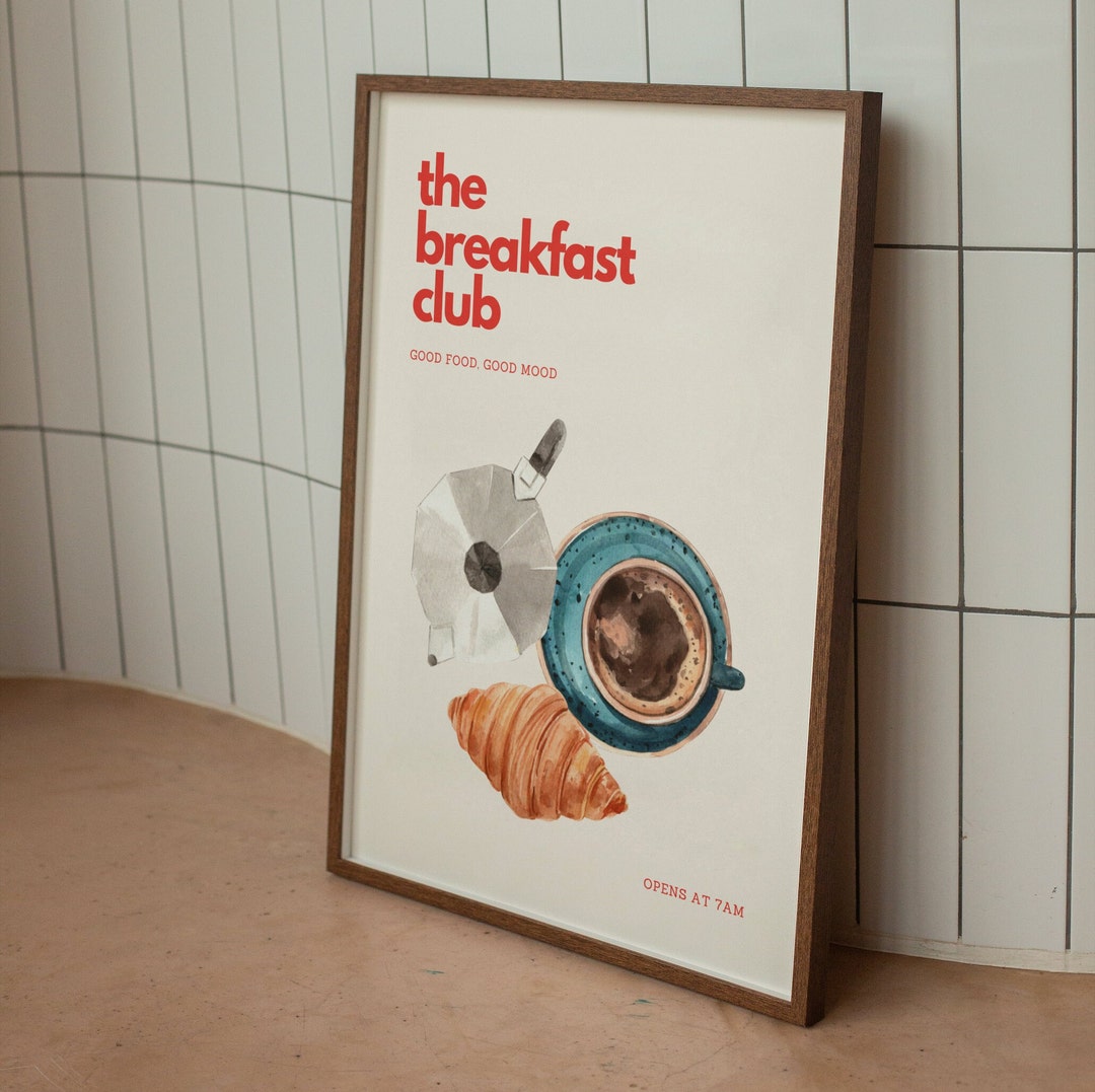 The Breakfast Club Print. Retro Art Decor, Kitchen Print, Digital Wall ...