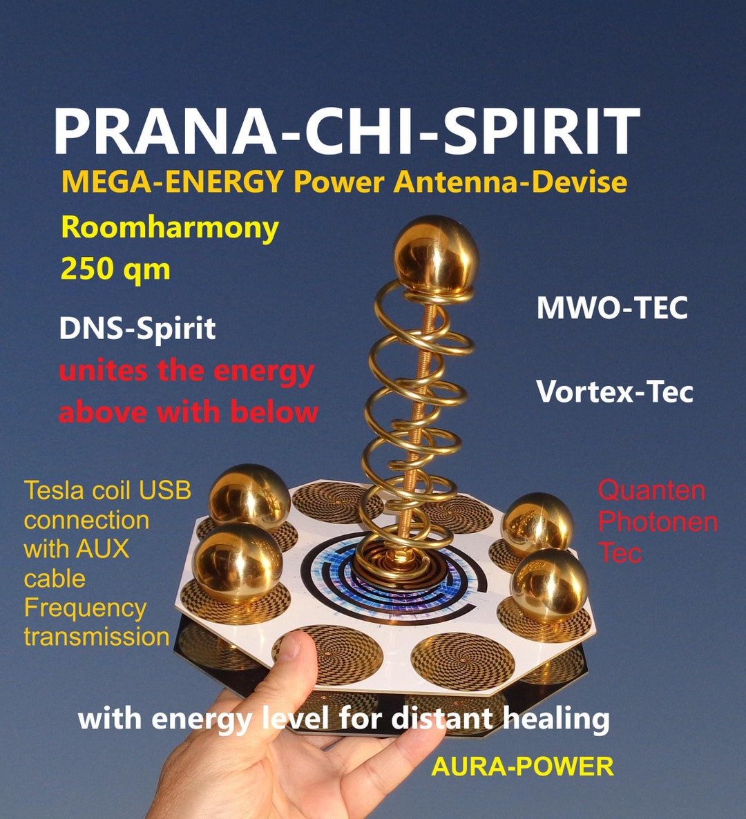 Roomharmonizer-antenna Aura-wohnraumharmonie EMF Schutz 5G Skalarwave Radionik Resonanz-gerät ...