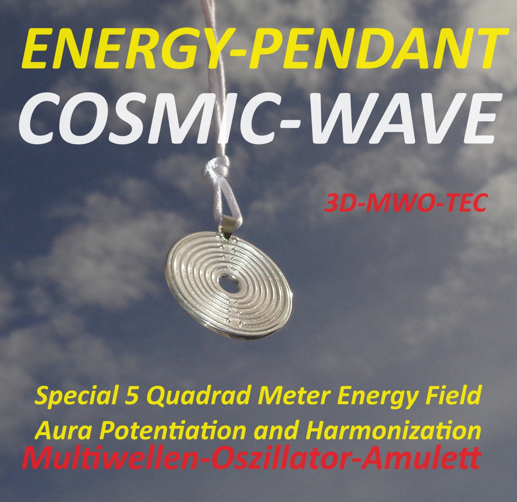 Cosmic-wave Pendant 3D SILVER Lakhovsky Amulet Multiwave Oscillator ...