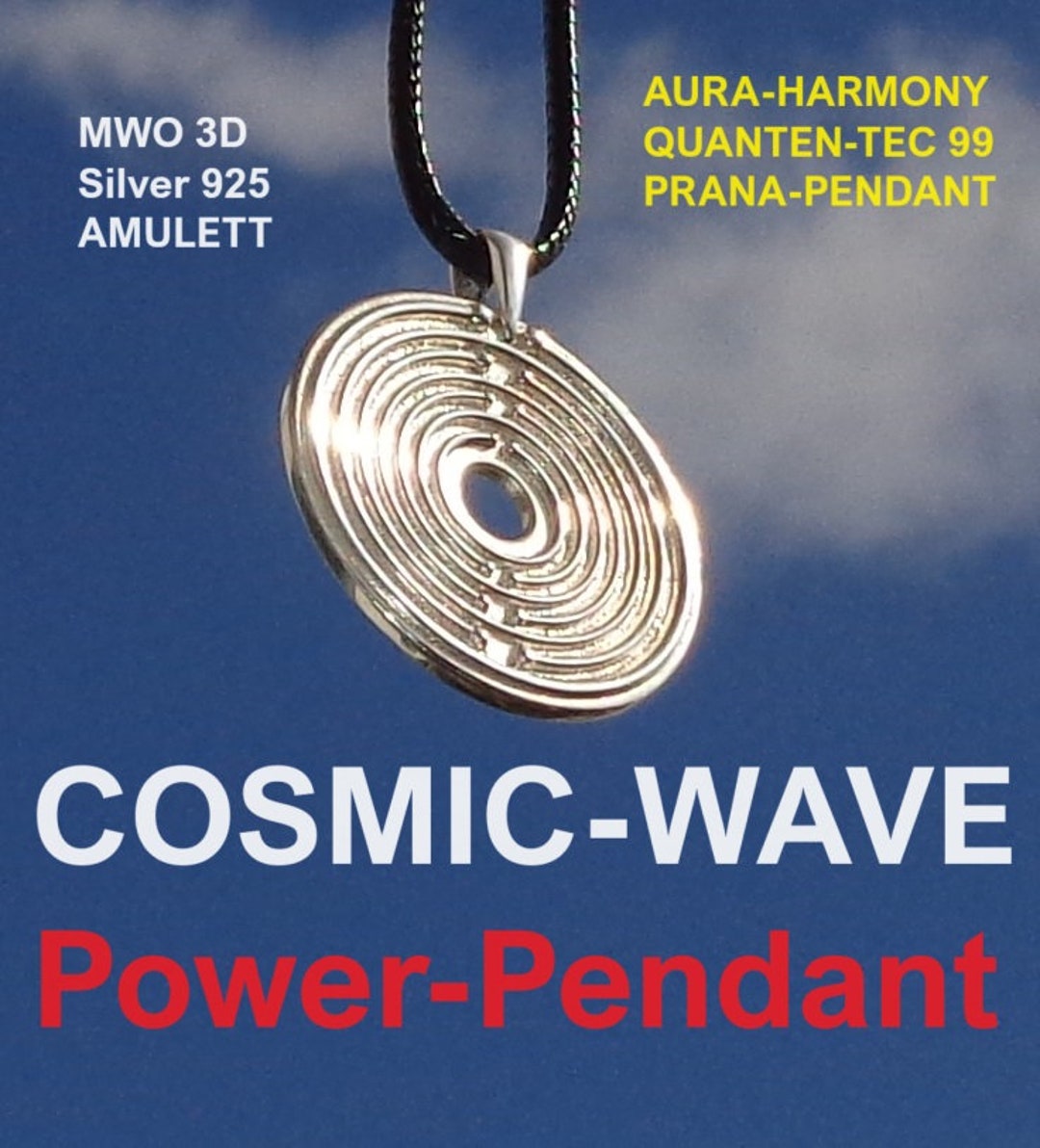 Cosmic-wave Pendant 3D SILVER Lakhovsky Amulet Multiwave Oscillator Scalar Resonance Aura ...