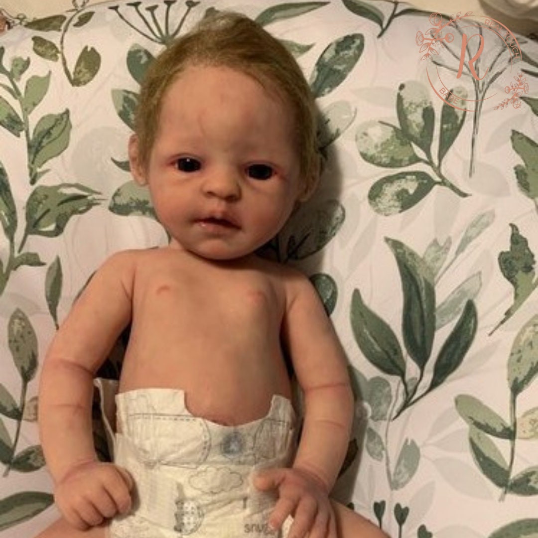 Full Body Silicone Preemie Doll Blue Eyes, Dirty Blonde Hair, With Girl ...