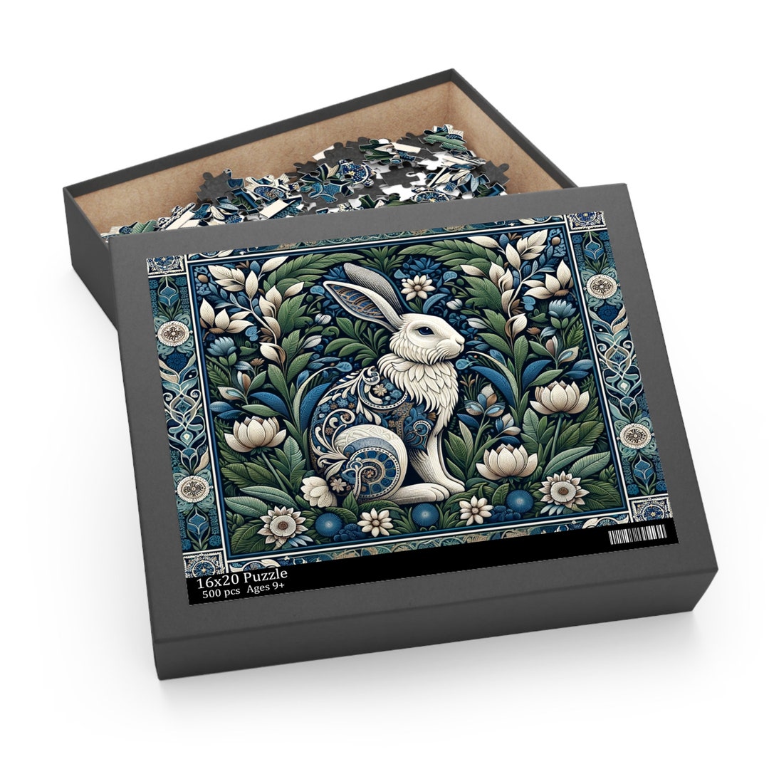 Mystical Meadows Rabbit Opulent Tapestry-inspired Jigsaw Puzzle ...