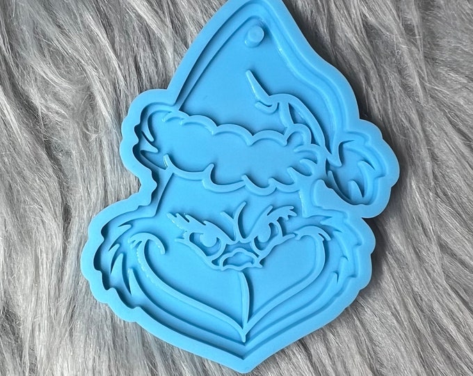Angry Face Mold Grinch Mold Keychain for Christmas Dr. Suess Mold - Etsy