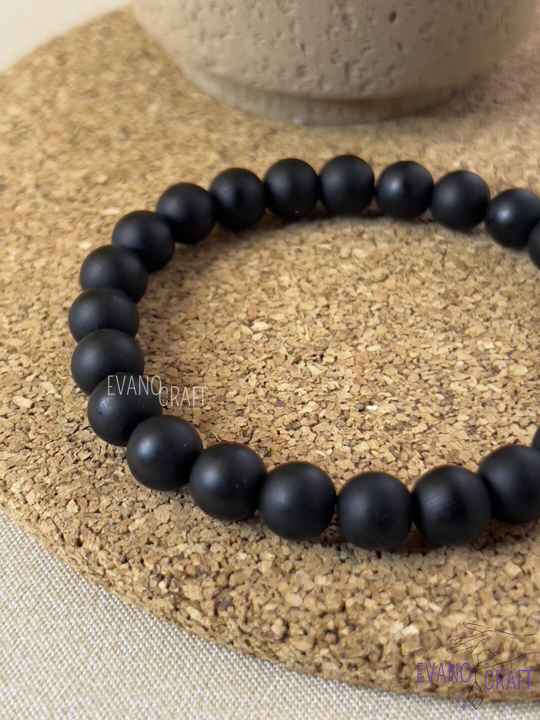 Matte Black Onyx Bracelet – 4mm, 6mm, 8mm, 10mm Beads – Stretch ...