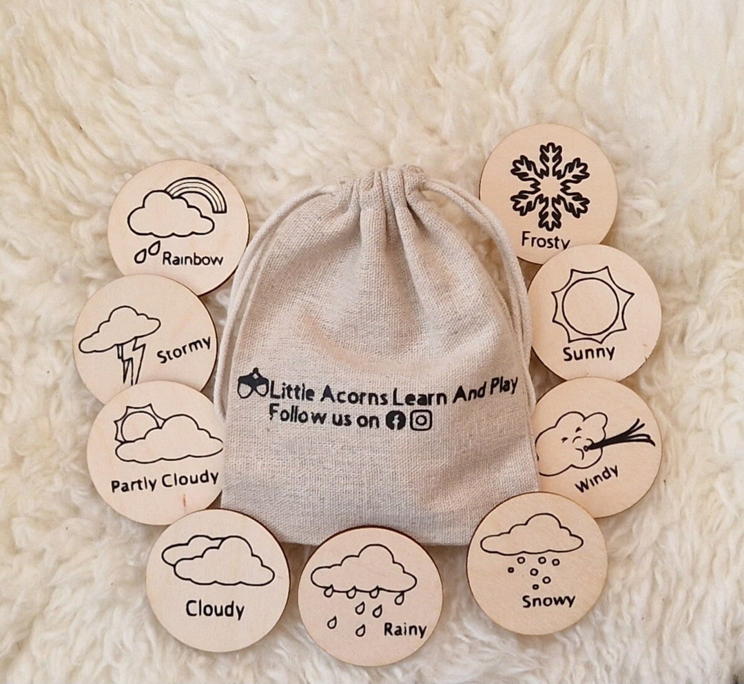 Wooden Weather Learning resources, EYFS - Etsy Italia