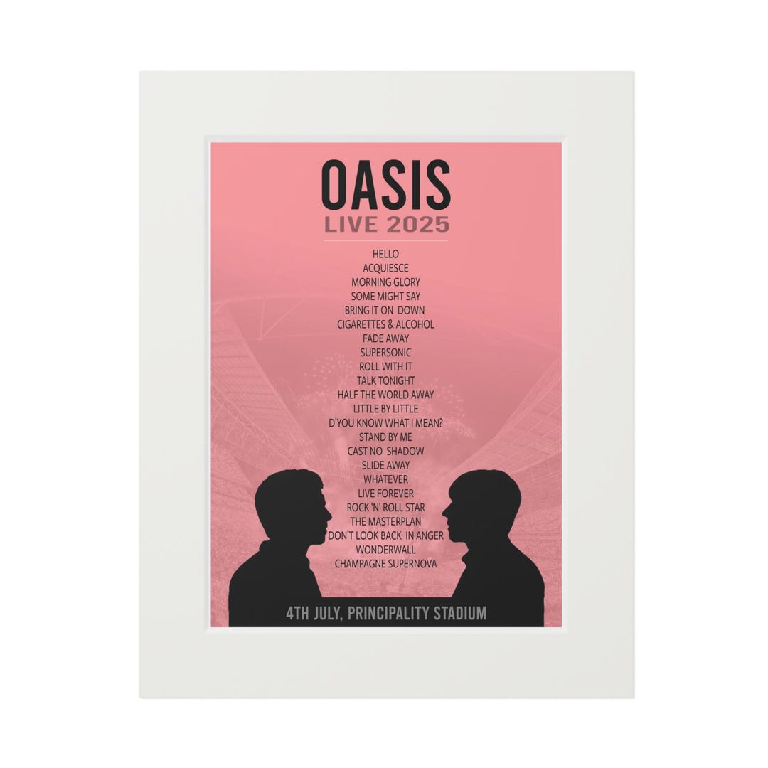 Oasis Principality Stadium Set List Poster 4th July Date & Songs ...