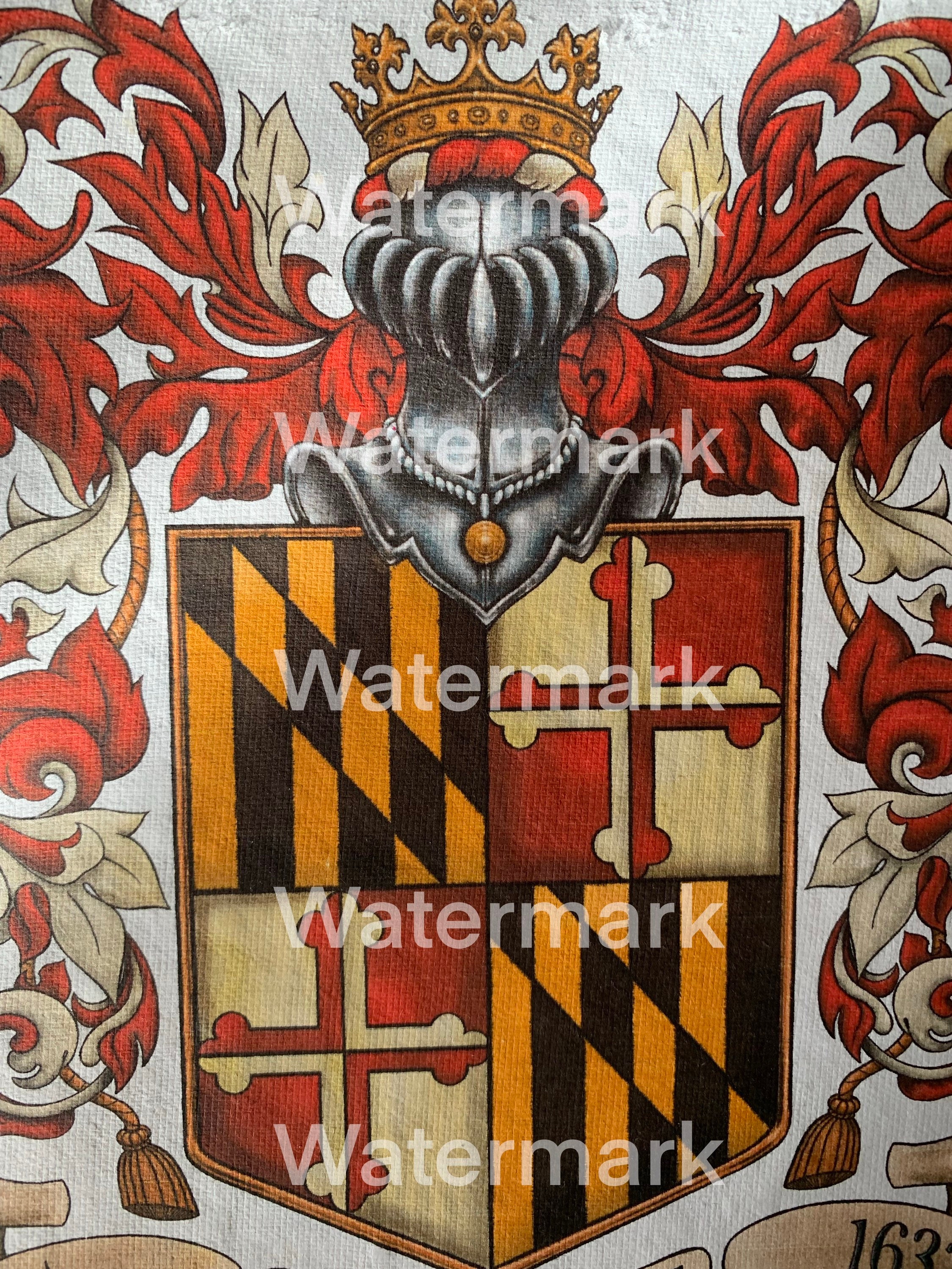 Original Maryland Coat of Arms Printed Artwork - Etsy