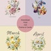 Birth Month Flowers Digital Set of 12 Instant Download Prints, Decor ...