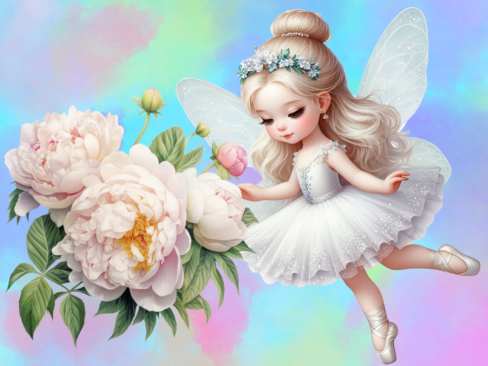 Ballerina Fairy Clipart PNG, Pink Ballerina Fairy Floral Clipart ...