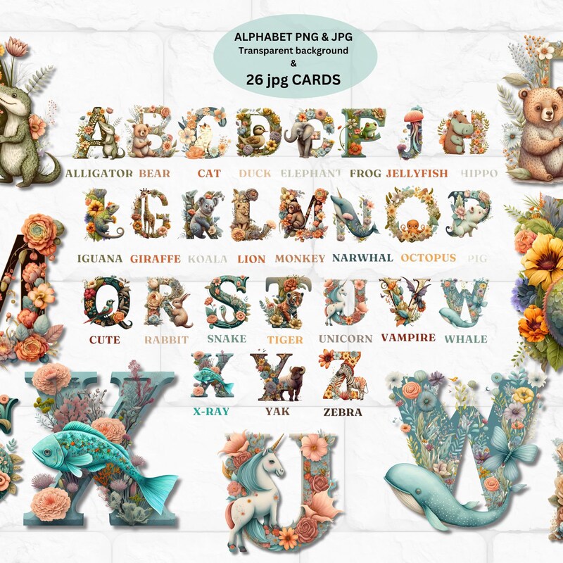 Animal Alphabet - Etsy