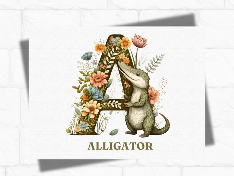 Animal Alphabet Poster, PRINTABLE Wall Art, Educational ABC Poster ...