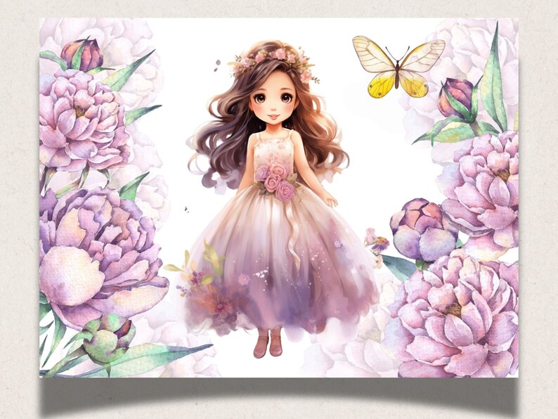 Cute Fairies Clipart, PNG Clipart Bundle, Watercolor Fairy Girls, 6 ...