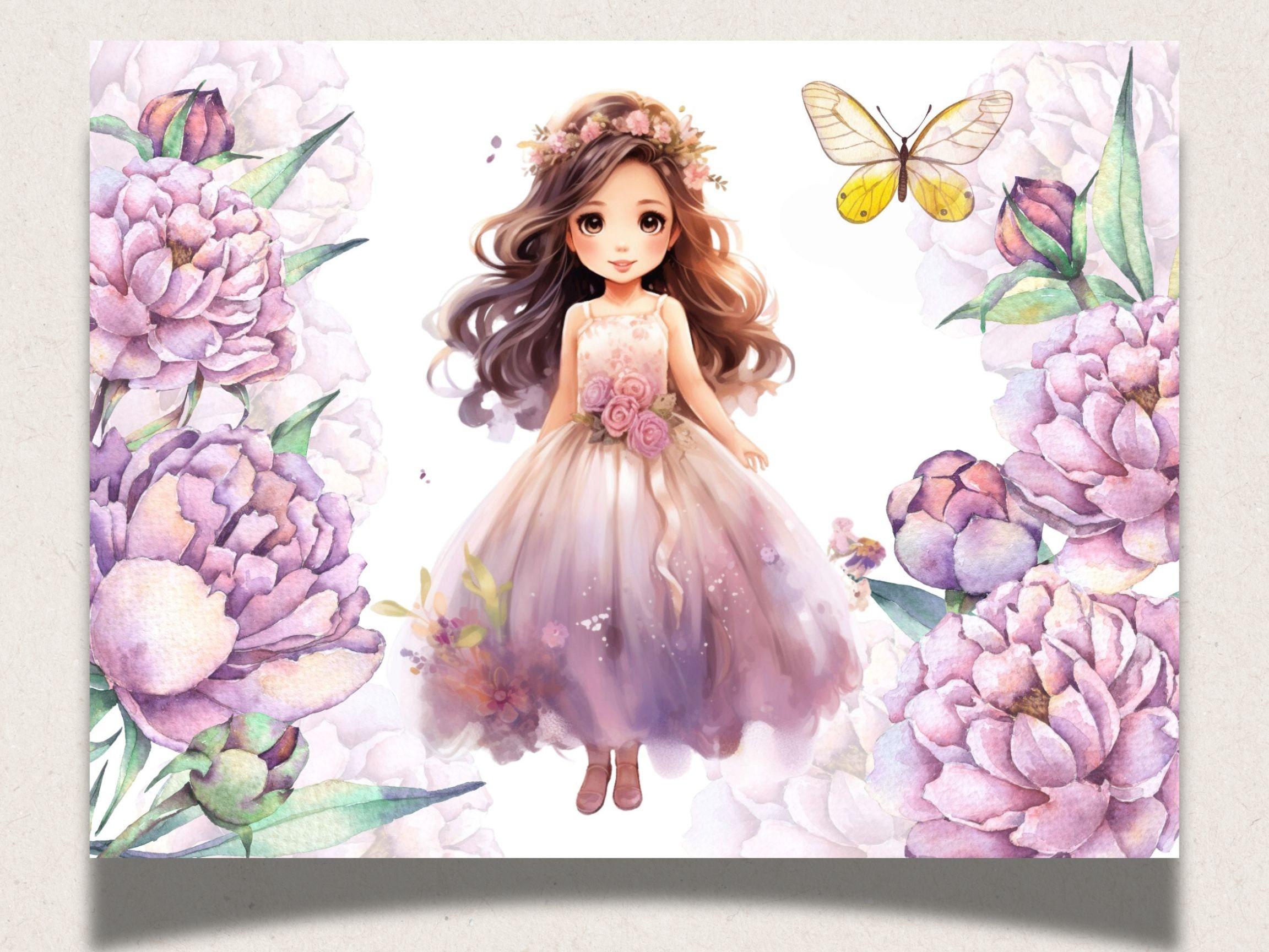 Cute Fairies Clipart, PNG Clipart Bundle, Watercolor Fairy Girls, 6 ...