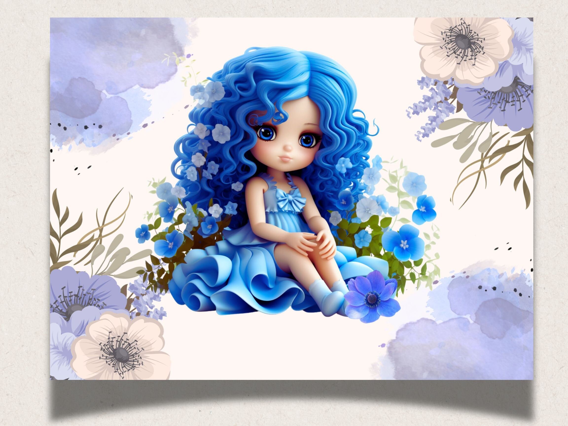 Cute Fairies Clipart, PNG Clipart Bundle, Watercolor Fairy Girls, 6 ...