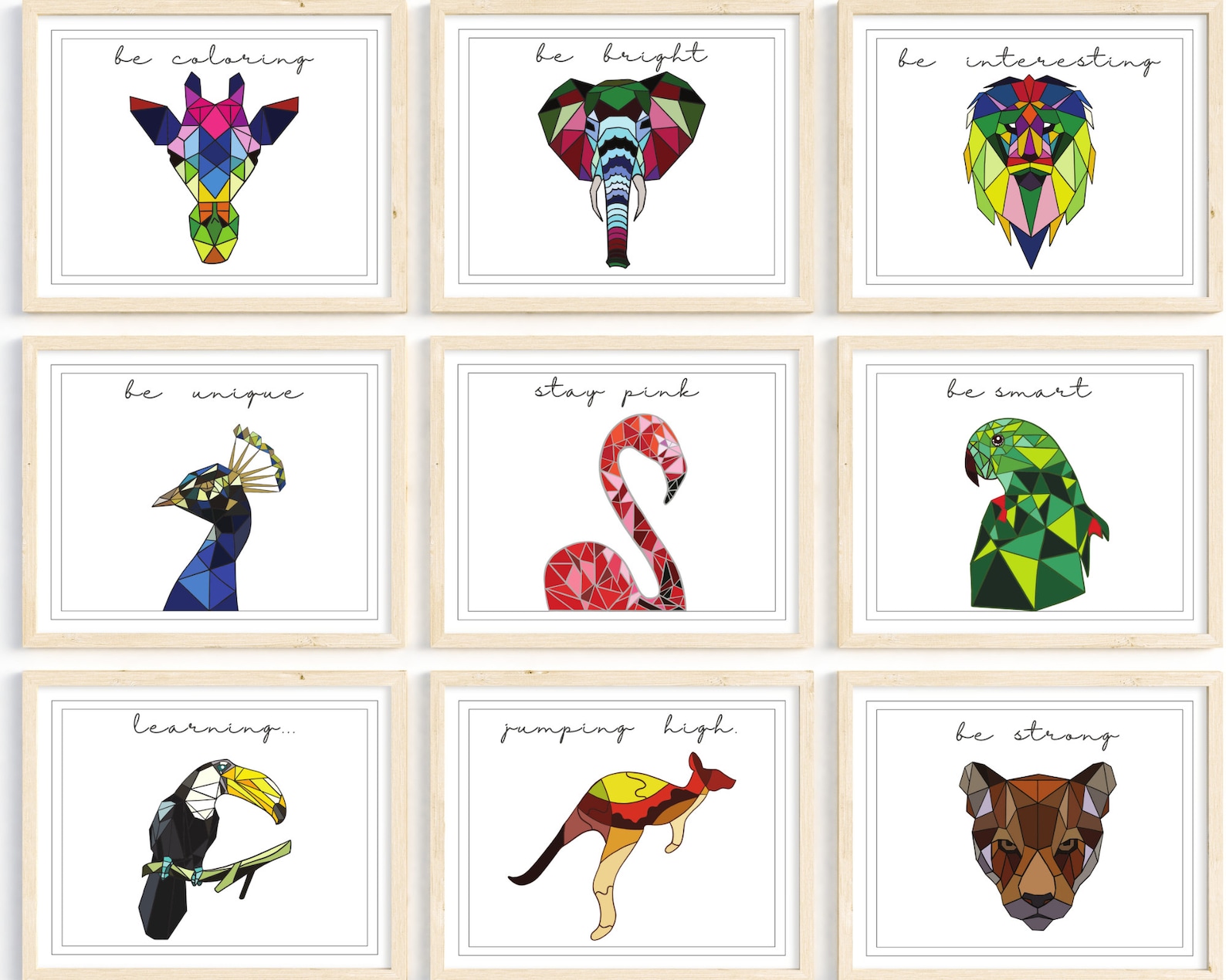 Printable Tangram Abstract Wall Art Animals Set of 10,printable Wall ...