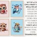 OWL VALENTINES Printable Owl Set of 2 Prints Bonus Gift-4 Valentine ...