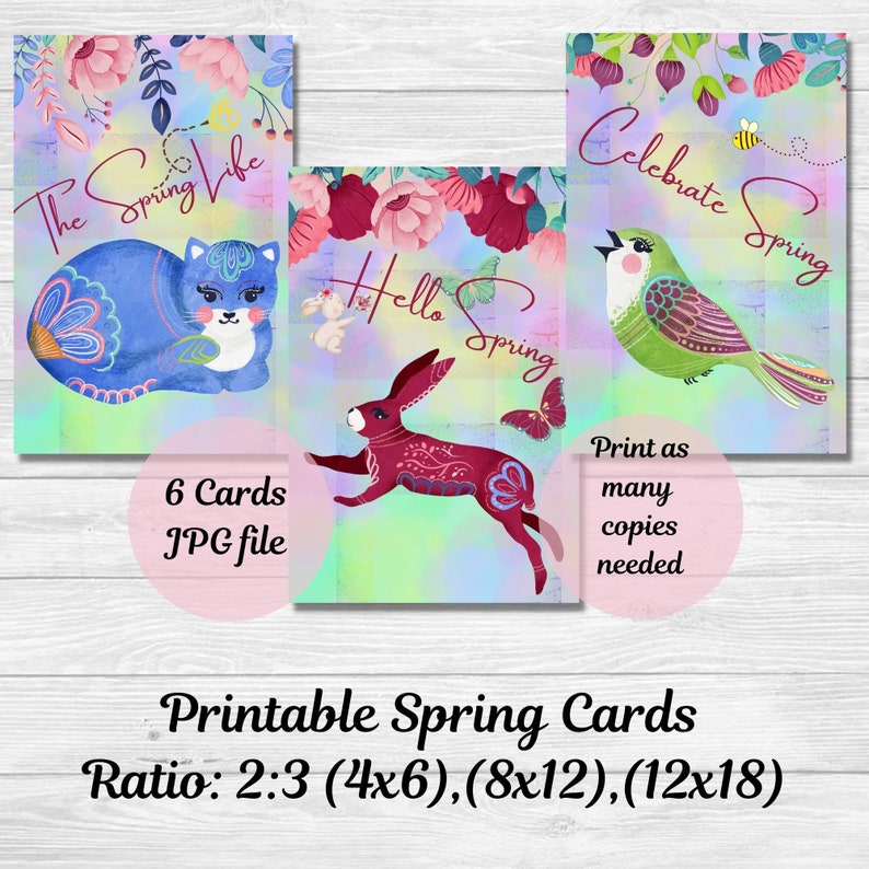 SPRING EASTER Printable Digital Card printable Download Spring Kit ...