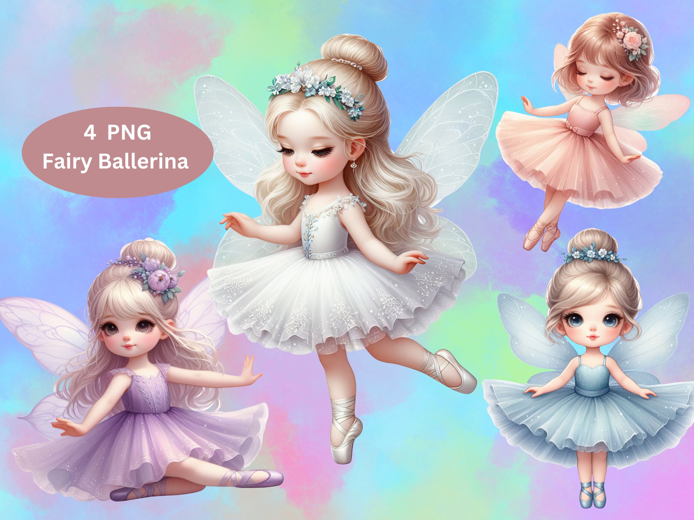 Ballerina Fairy Clipart PNG, Pink Ballerina Fairy Floral Clipart ...