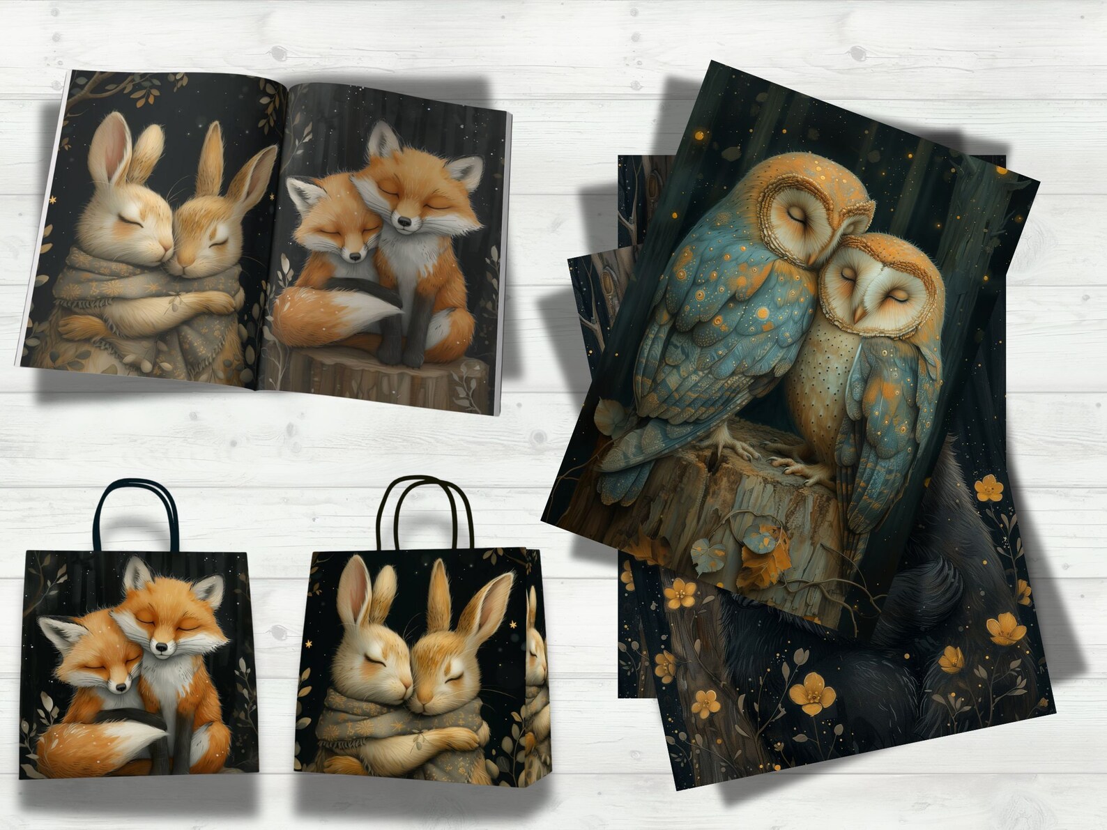 Printable Cute Animals, Art Card Collage, Instant Digital Download ...