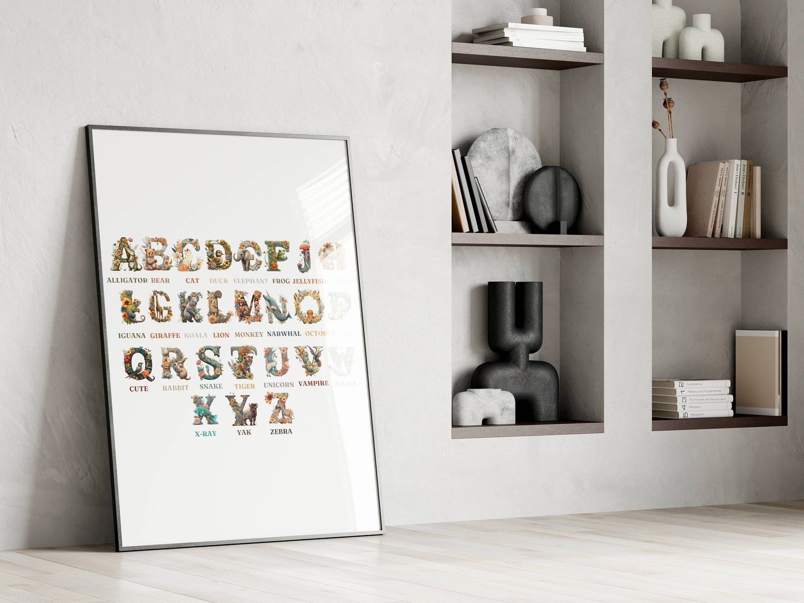 Animal Alphabet Poster, PRINTABLE Wall Art, Educational ABC Poster ...