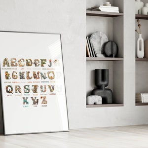 Animal Alphabet Poster, PRINTABLE Wall Art, Educational ABC Poster ...