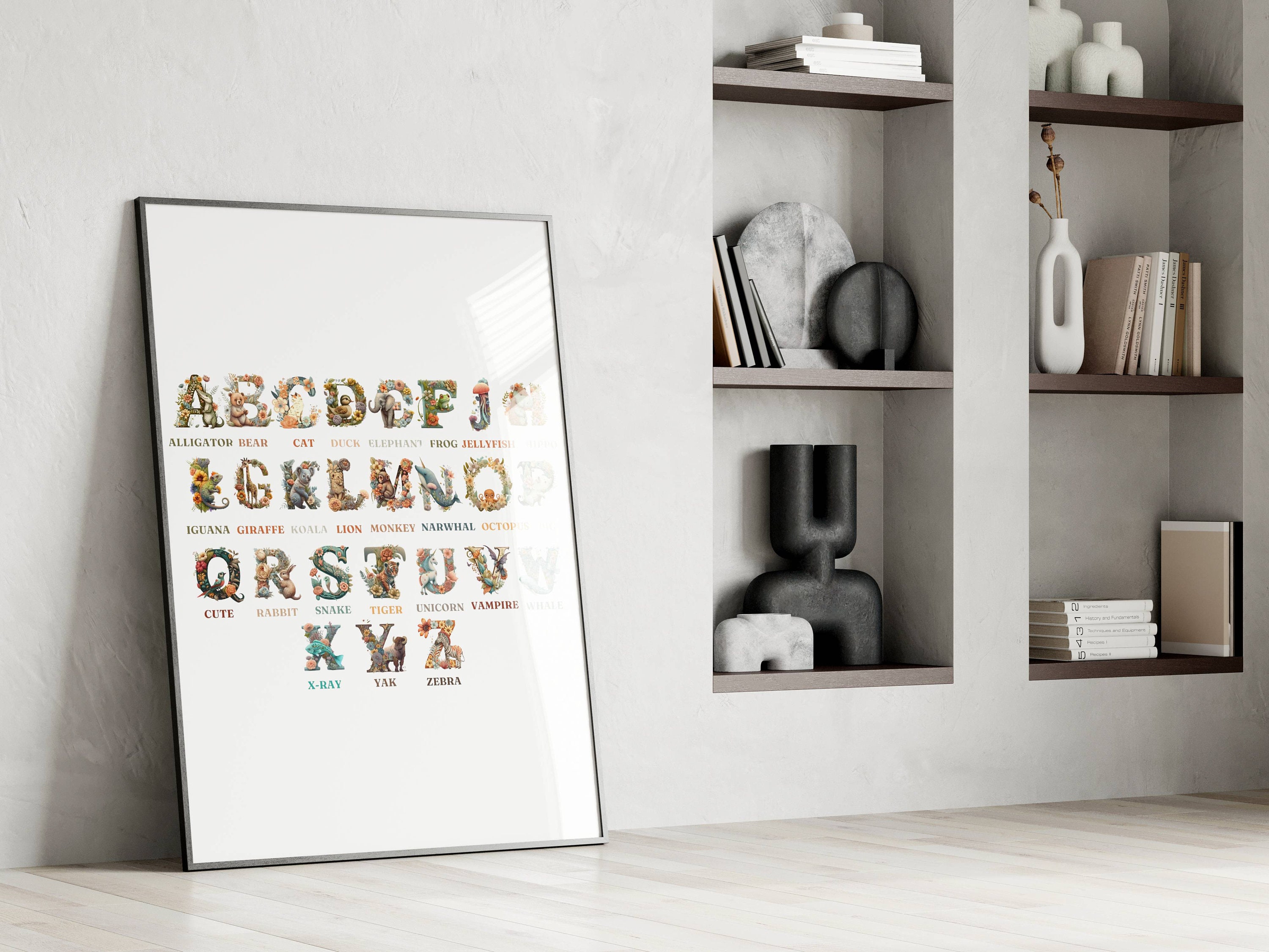 Animal Alphabet Poster, PRINTABLE Wall Art, Educational ABC Poster ...
