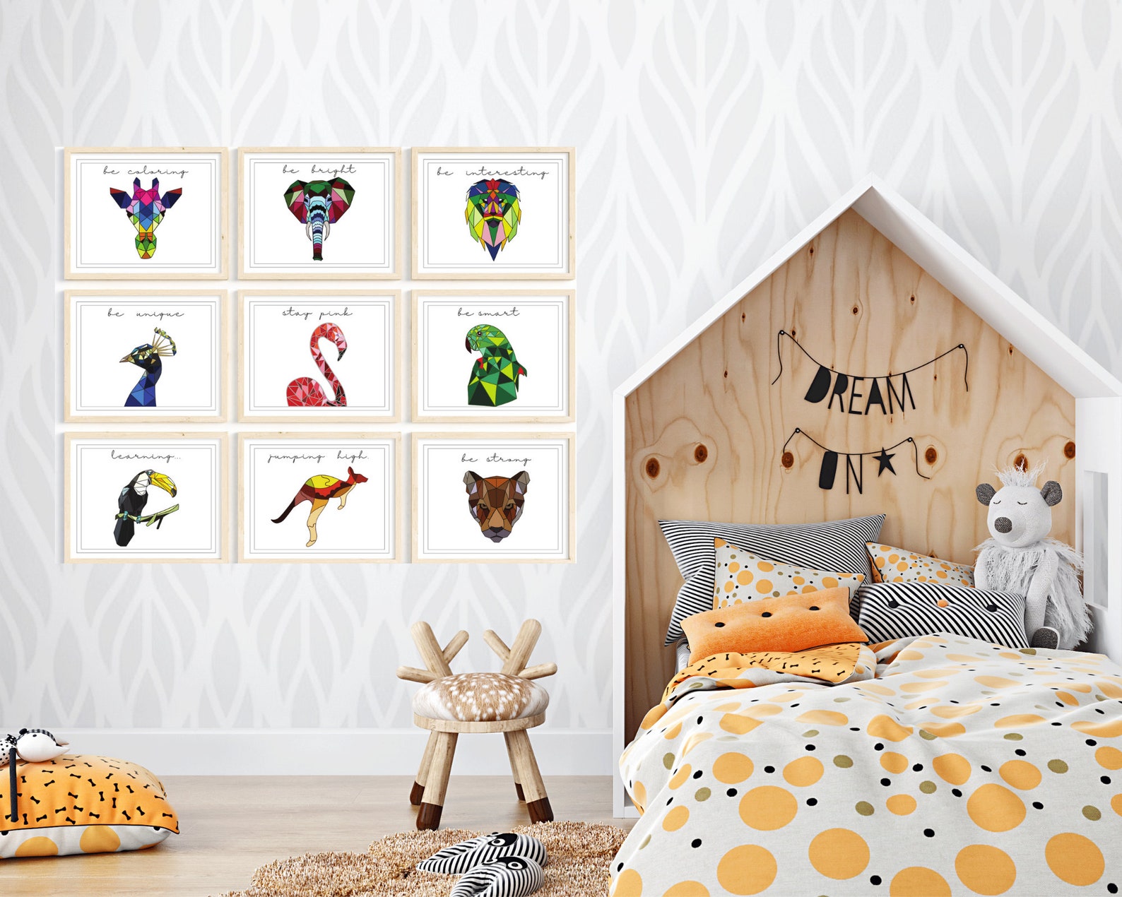 Printable Tangram Abstract Wall Art Animals Set of 10,printable Wall ...