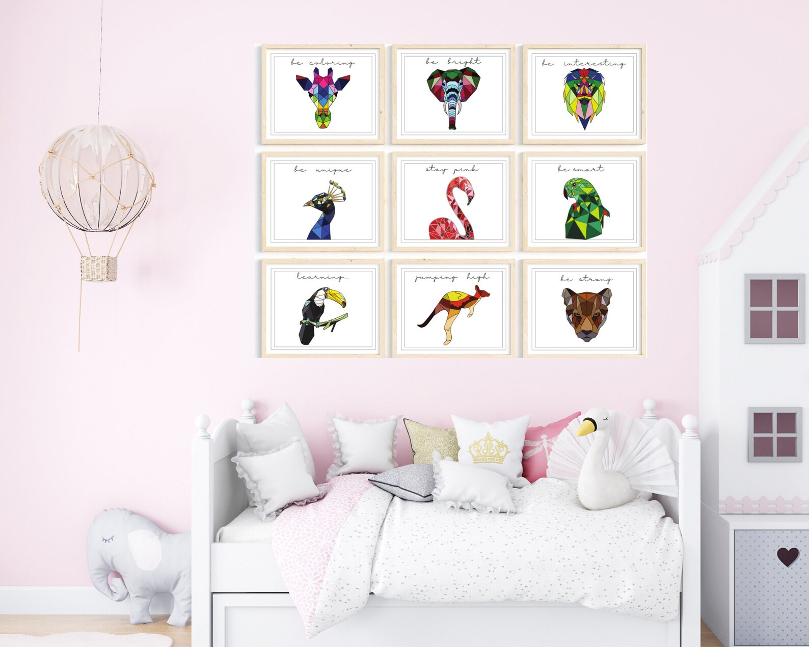 Printable Tangram Abstract Wall Art Animals Set of 10,printable Wall ...