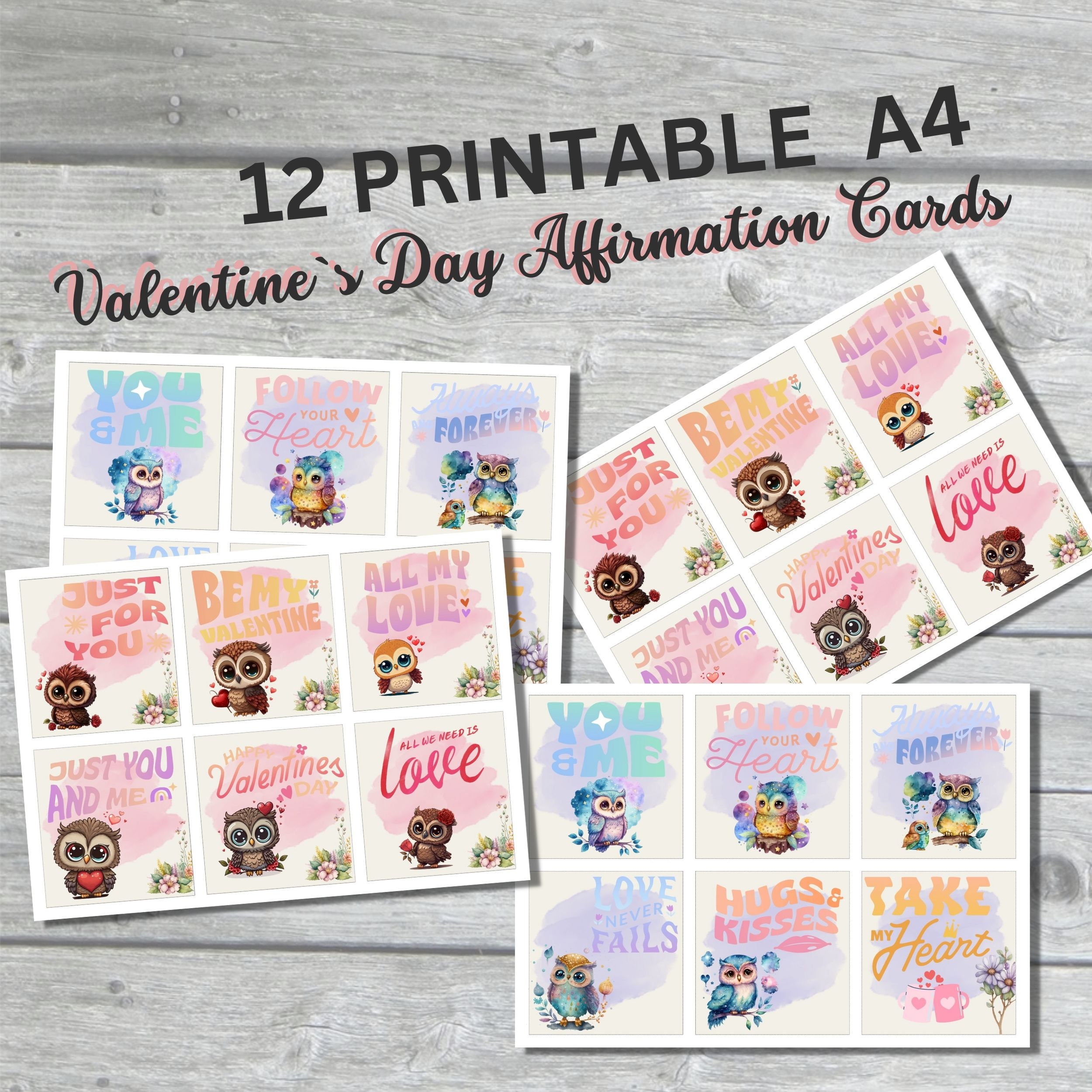 Printable Owl Valentine Love Affirmation Card Kid Owl Valentine Print ...