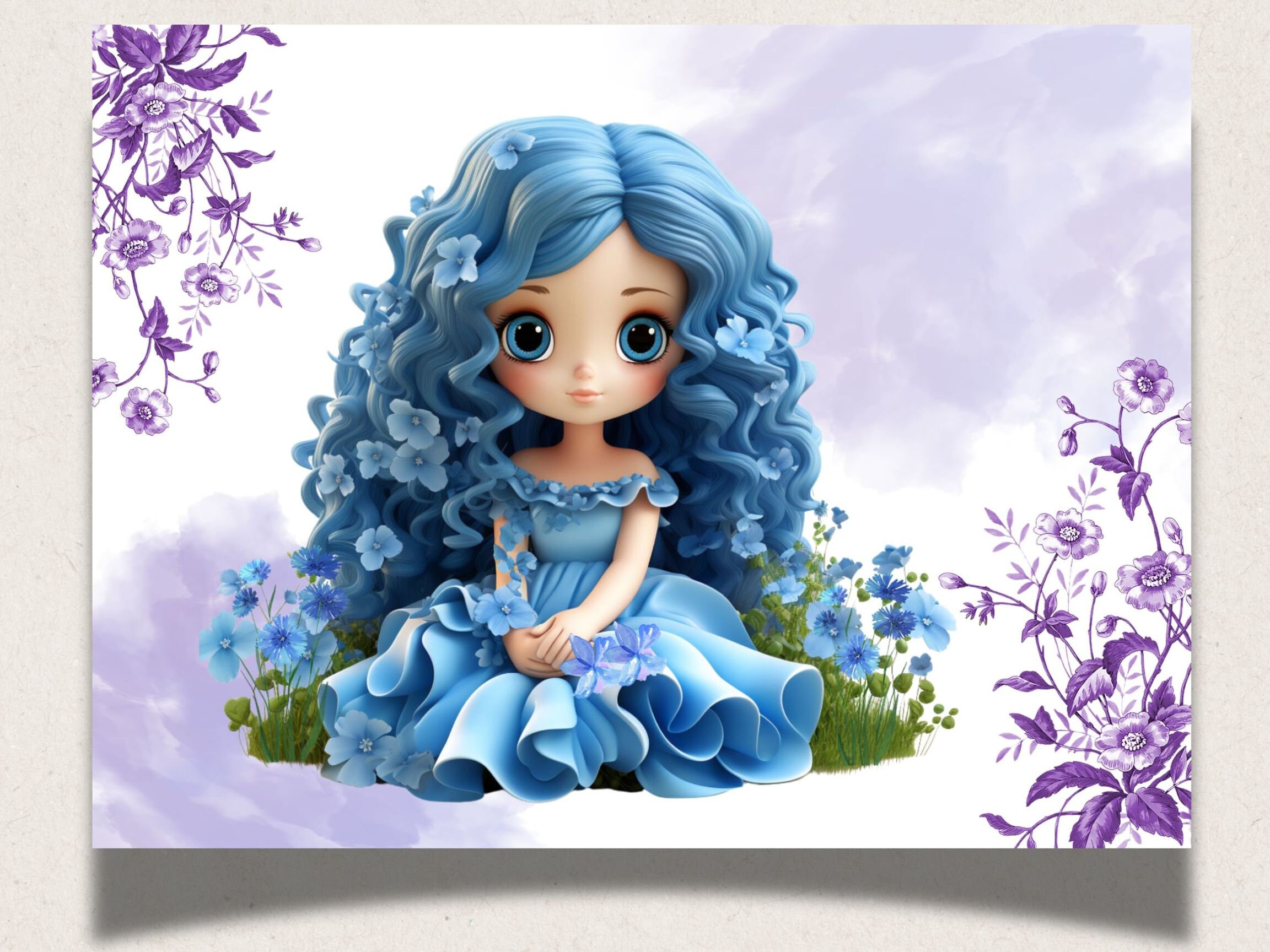 Cute Fairies Clipart, PNG Clipart Bundle, Watercolor Fairy Girls, 6 ...