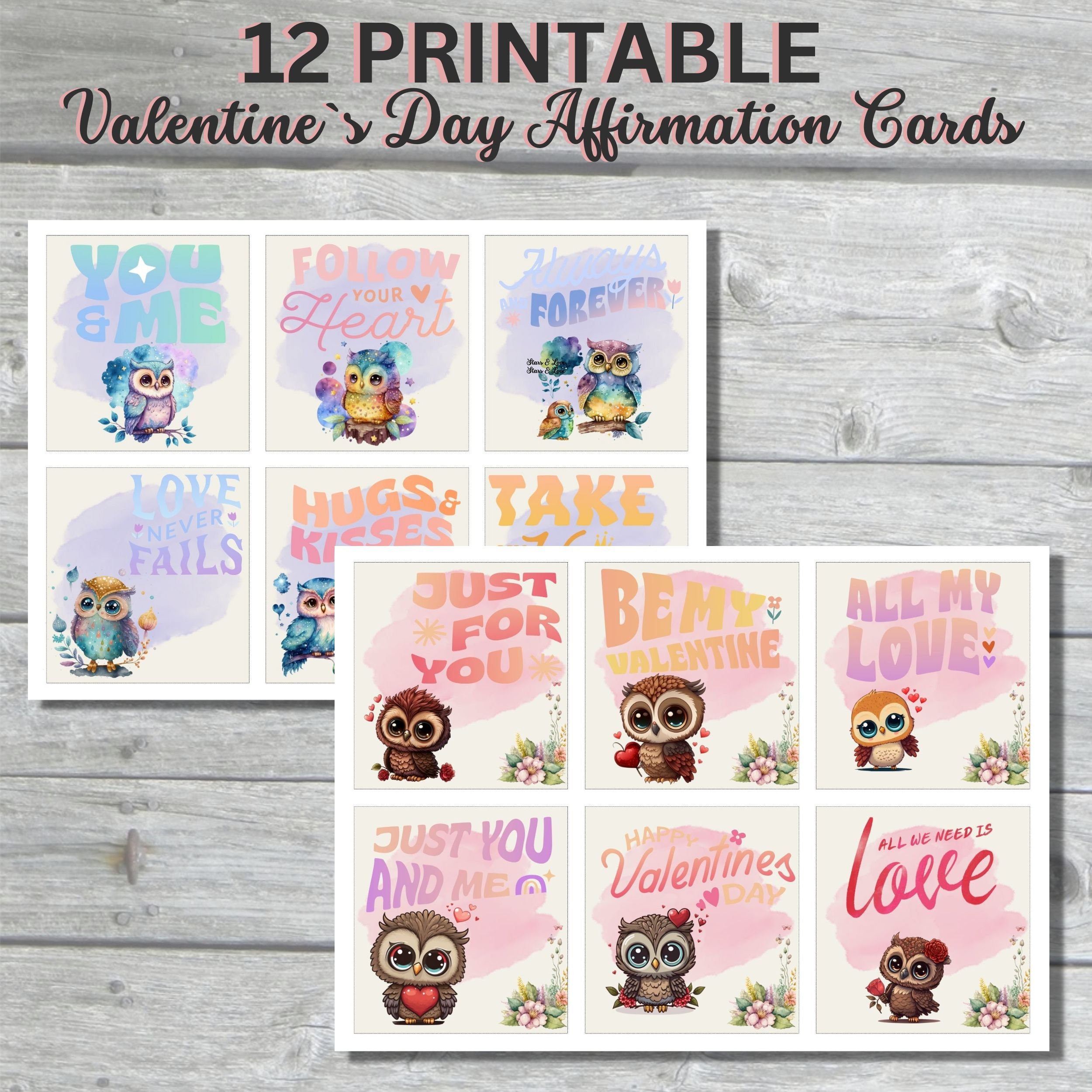 Printable Owl Valentine Love Affirmation Card Kid Owl Valentine Print ...