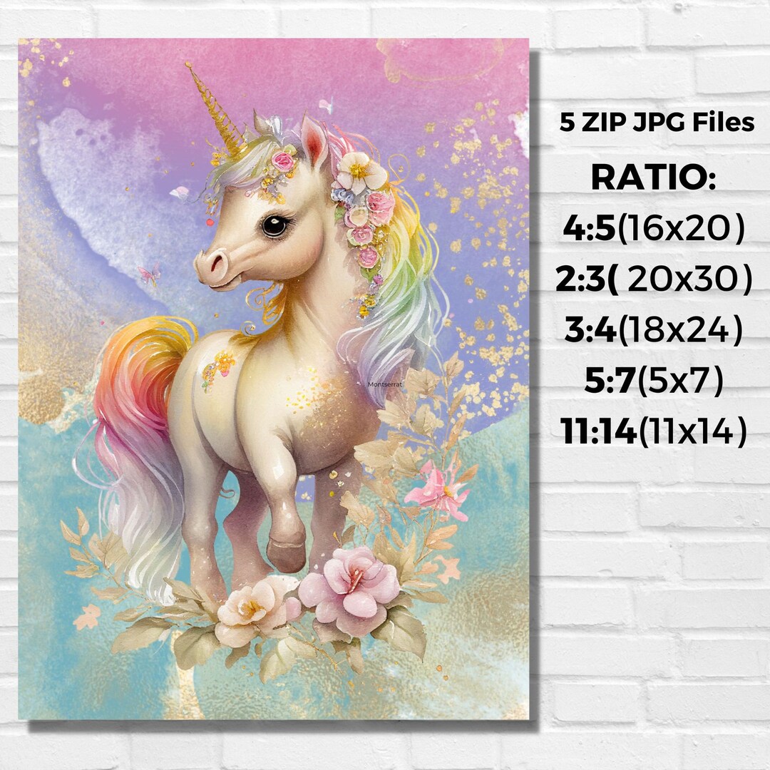 Unicorn Printable Wall Art, Unicorn Wall Decor, Girls Room Wall Art ...