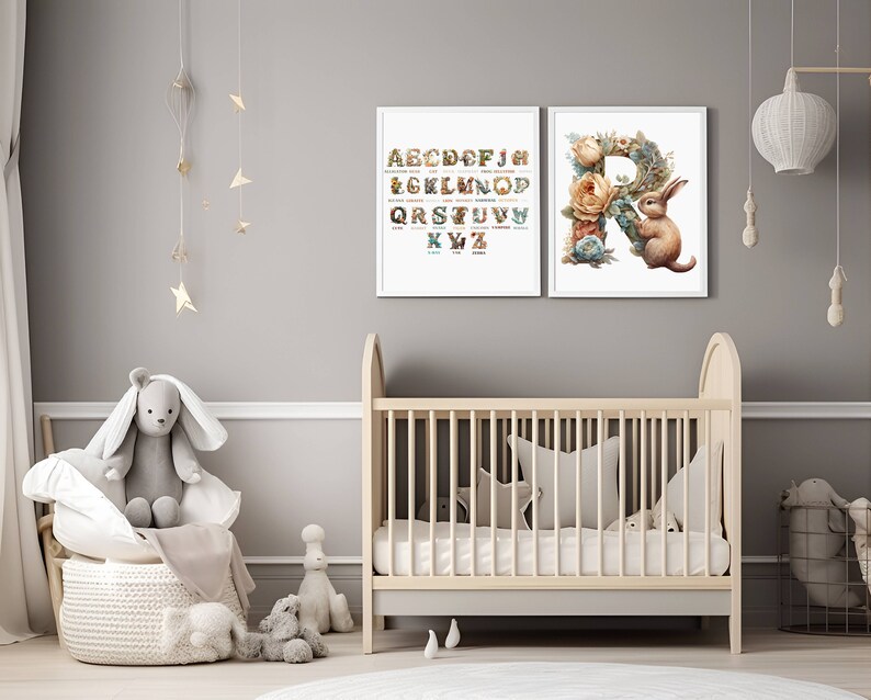 Animal Alphabet Poster, PRINTABLE Wall Art, Educational ABC Poster ...