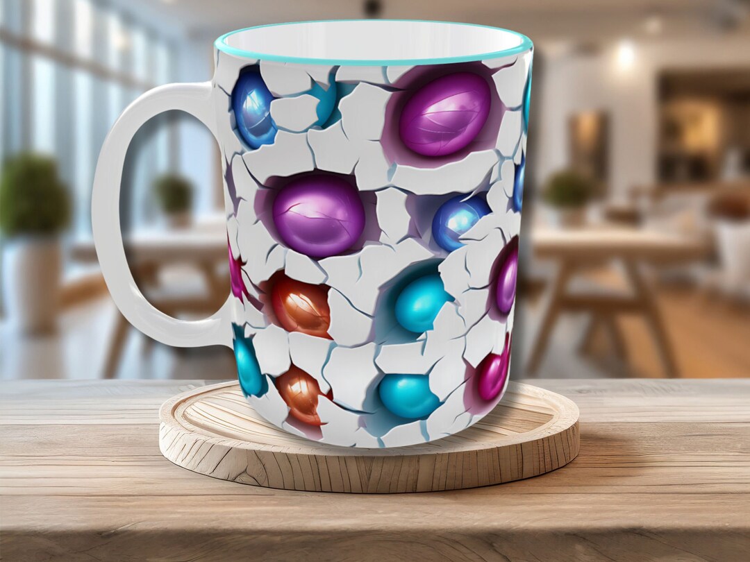 3D Easter EGG Mug Gift Wrap 11oz 15oz Mug Template Colored Easter Egg ...