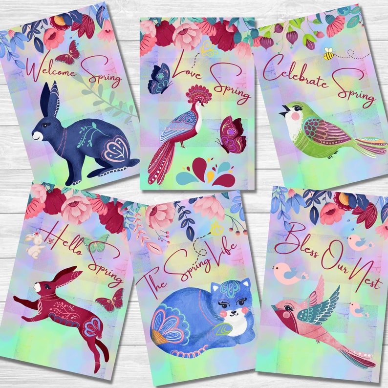 SPRING EASTER Printable Digital Card printable Download Spring Kit ...