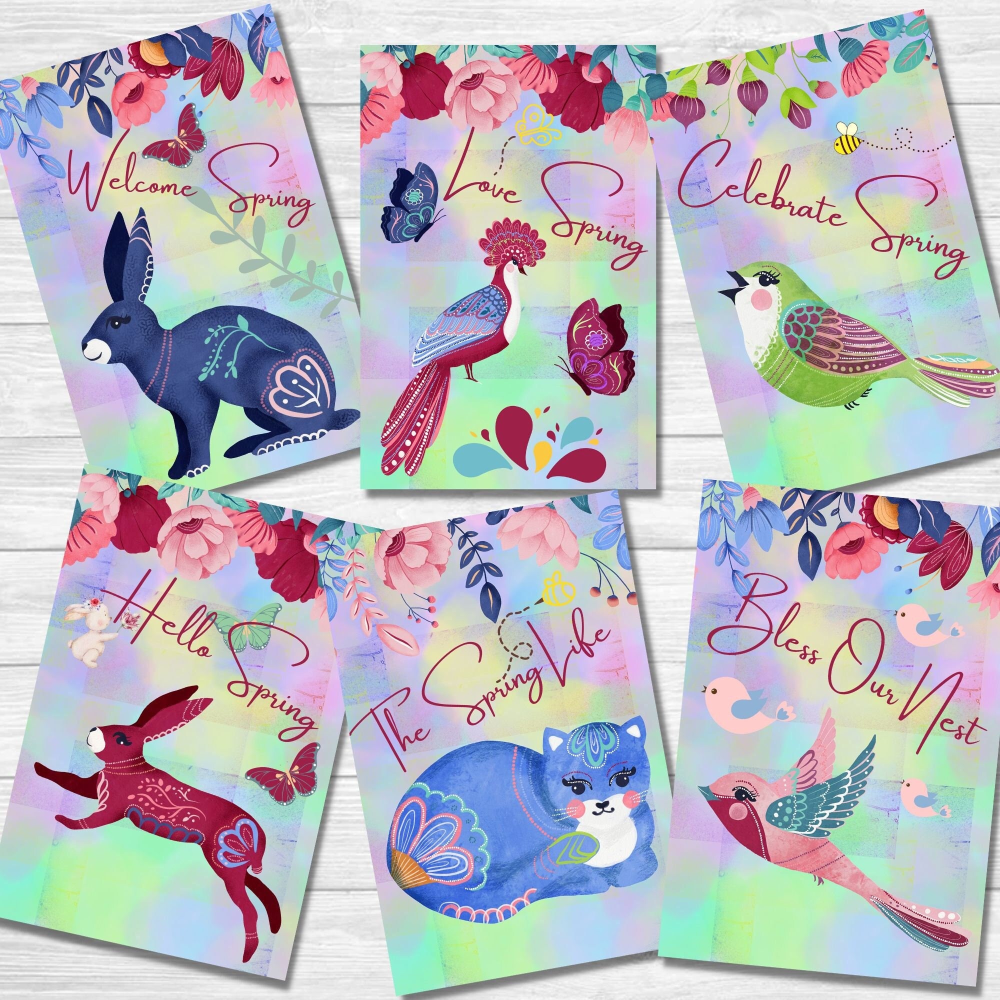 SPRING EASTER Printable Digital Card printable Download Spring Kit ...