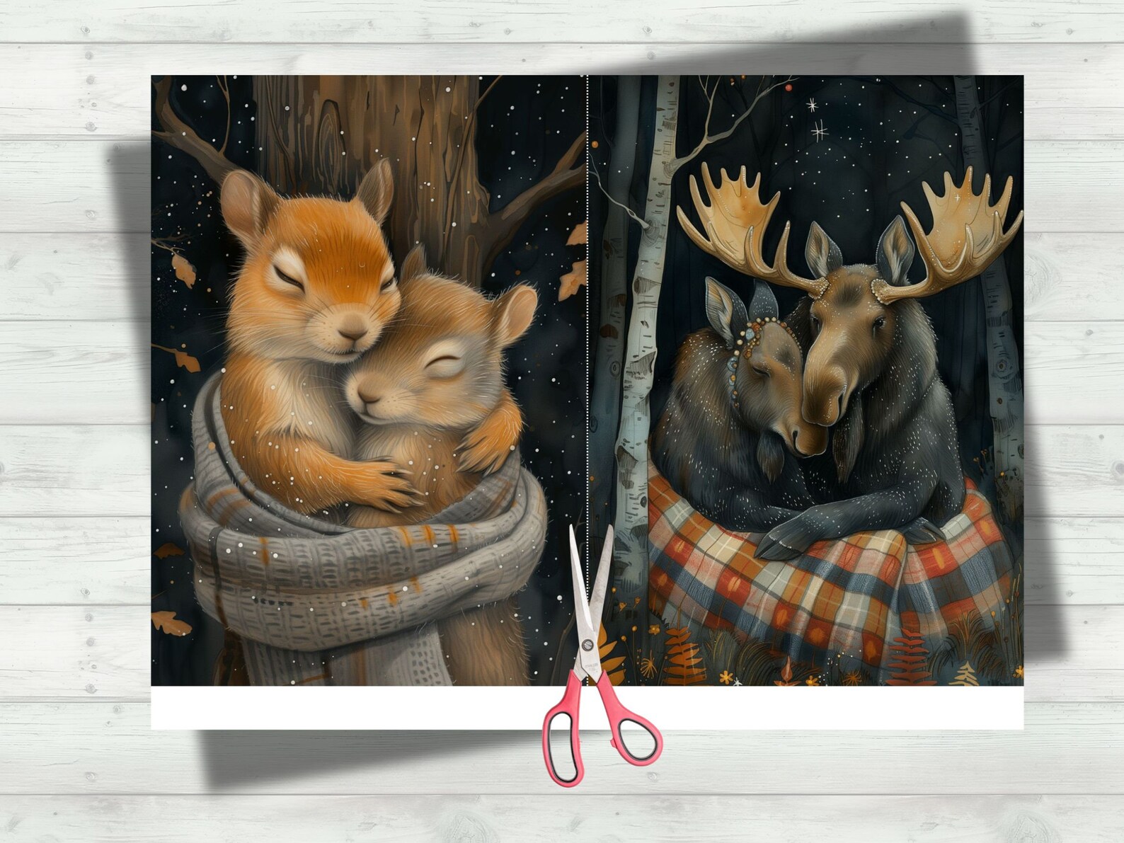 Printable Cute Animals, Art Card Collage, Instant Digital Download ...